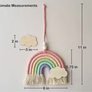 Hand Crafted | Wall Decor | Handmade Macrame Rainbow Wall Hanging With ...